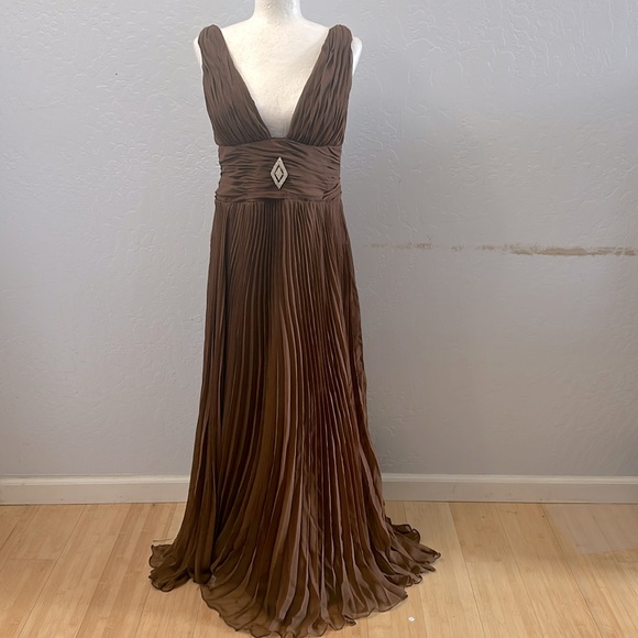 Revelation | Dresses | Revelation Silk Brown Flare Maxi Dress | Poshmark